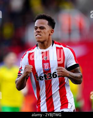 Stoke City's Million Manhoef and Norwich City's Kellen Fisher during ...