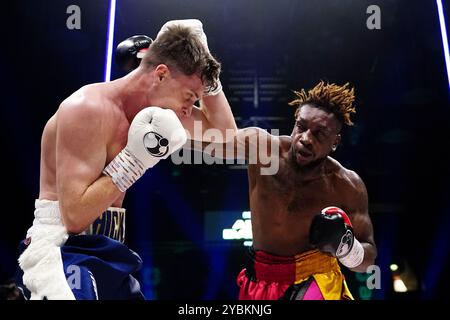 John Henry Mosquera (right) and Sam Hickey (left) during a weigh in at ...