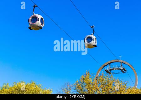 a cable car with round passenger cabins Stock Photo - Alamy