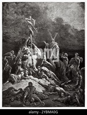 Moses made a bronze snake and put it up on a pole. Old Testament ...