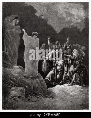 Saul and the Witch of Endor" "Bible" I Samuel 28. Saul tries to ...