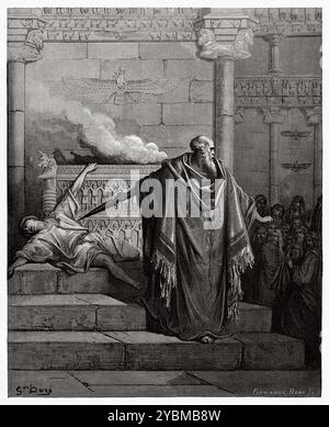 Mattathias and the Apostate. Mattathias slays the idolator. Old ...