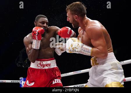 Lewis Edmondson (left) in action against Oluwatosin Kejawa in the ...