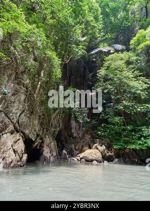 Mangrove cave at Panak island of Ao Phang Nga National Park, Thailand ...