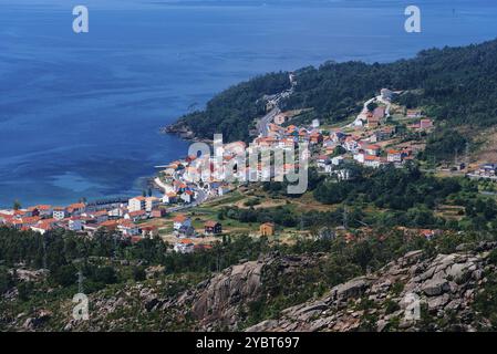 Aerial view of Costa da Morte or Death Coast from view point of Ezaro ...
