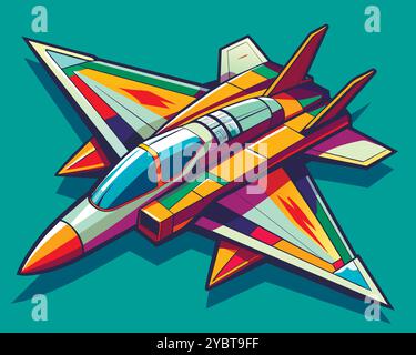 F-35 F-16 fighter jet seen from the side view vector illustration ...