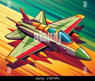 F-35 F-16 fighter jet seen from the side view vector illustration ...