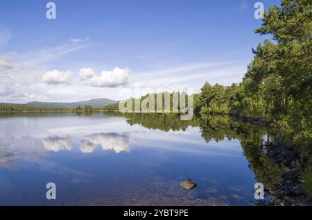 View over lake Funasdalssjon close to the Swedish village Funasdalen ...