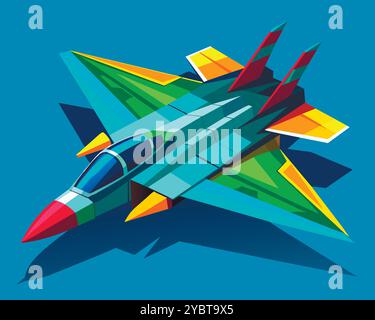 F-35 F-16 fighter jet seen from the side view vector illustration ...