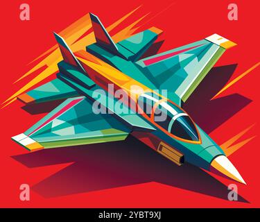 F-35 F-16 fighter jet seen from the side view vector illustration ...