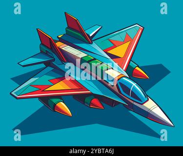 F-35 F-16 fighter jet seen from the side view vector illustration ...