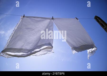 Photographic shot of some clothes of the house lying in the sun to dry ...