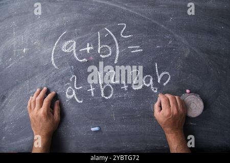 Math formula written on blackboard with chalk Stock Photo - Alamy