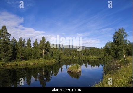 Ljusnan river near the Swedish village Jarvso Stock Photo - Alamy