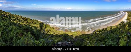 Panoramic image of the beaches of Pe de Serra and Sargi surrounded by ...