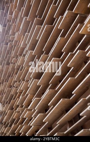 Perimeter wall of building built in wooden boards Stock Photo - Alamy