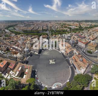 Panorama of the city of Rome with views of some of the most famous ...