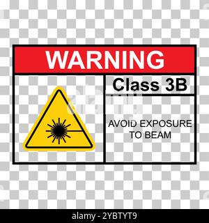 Laser radiation danger class 3B label icon, safety information symbol ...