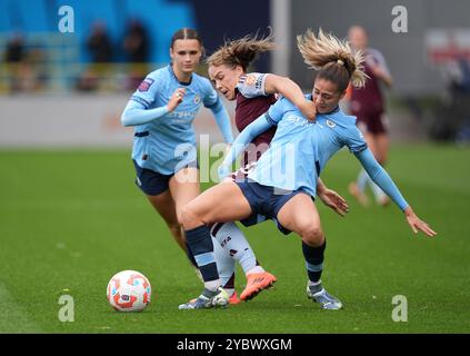 Kirsty Hanson (20 Aston Villa) striking for goal during Manchester ...