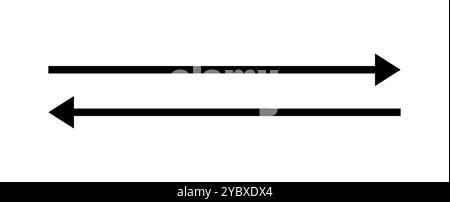 Double arrow sign. Long straight horizontal arrow with two sided ...