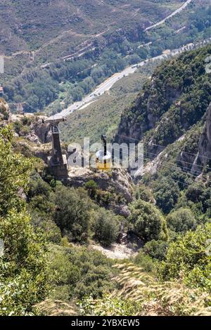 The Aeri de Montserrat, an aerial cable car which provides one of the ...