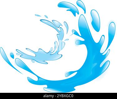 Dynamic abstract image of a circular water splash with bubbles, perfect ...