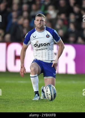 Finn Russell of Bath Rugby kicks a conversion during the European Rugby ...