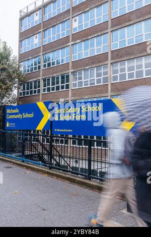 Exterior photos of Michaela Community School, Wembley, UK. Credit ...