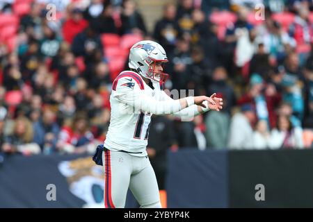 New England Patriots punter Bryce Baringer (17) looks for Minnesota ...