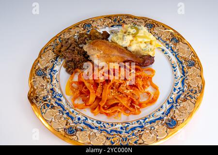 Traditional Brazilian Sunday lunch, pasta, roast chicken and mayonnaise ...