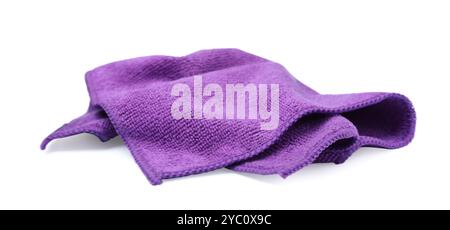 Clean purple microfiber cloth isolated on white Stock Photo - Alamy