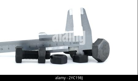 measuring tools used in mechanical engineering. isolated Stock Photo ...