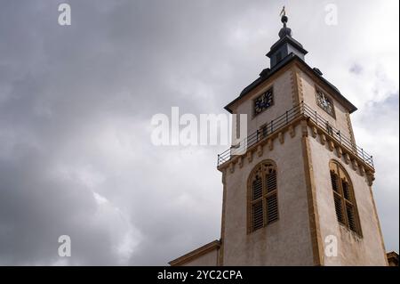 Thionville France 1st October 2024. Beffroi Belfry clock tower in the ...