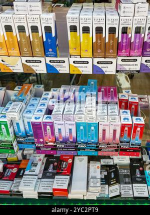 Vapes in a shop window Stock Photo - Alamy