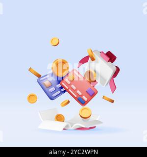 gift bank card online shopping market vector illustration Stock Vector ...