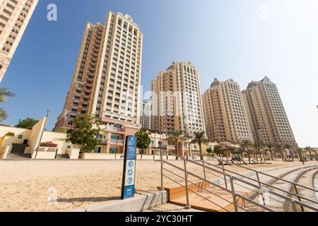 A view of the Bahriya Beach on Pearl Island in Doha, Qatar, Thursday ...