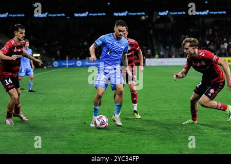 Sydney FC player Anthony Caceres takes part in the team's first pre ...