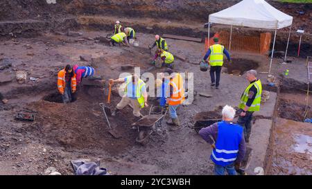 Roman Archaelogical dig, Carlisle Cricket ground, Cumbria Stock Photo ...