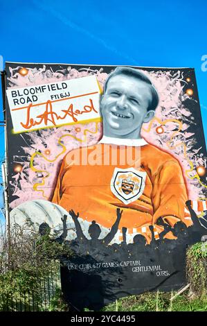 Mural of the late Jimmy Armfield by artist Matt Bishop on a wall ...