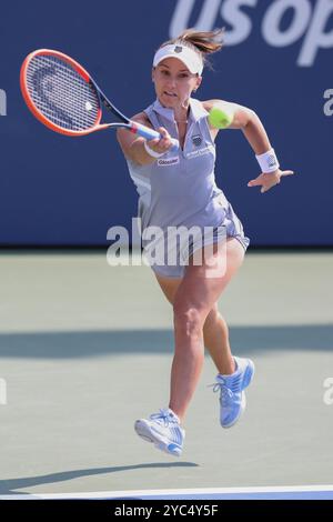American tennis player Lauren Davis poses as she arrives at the ...
