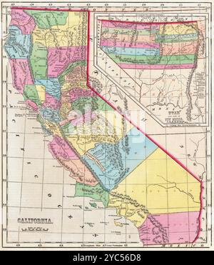 Vintage Detailed California Maps Printable Download Travel Poster Stock ...