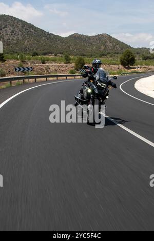 Riding a motorcycle on the open road Stock Photo - Alamy