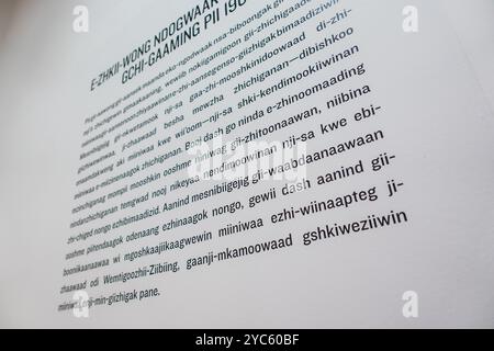 Text in an Indigenous language displayed on a wall Stock Photo - Alamy