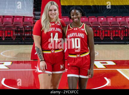Maryland forward Allie Kubek (14) gestures after making a three point ...