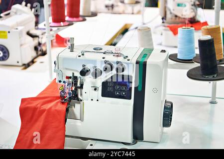 2-needle, 4-thread automatic overlock sewing machine Stock Photo - Alamy