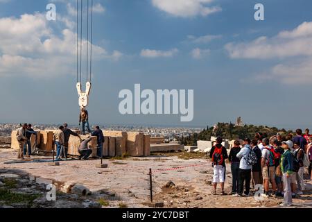 Rebuilding of Acropolis of Athens. Athens, Greece Stock Photo - Alamy