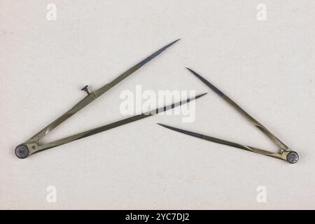 vintage bronze dividers calipers nautical navigation chart tool on ...