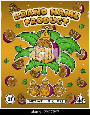 passion fruit leaf cartoon vector illustration Stock Vector Image & Art ...