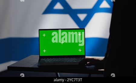 Green screen laptop in Israeli secret intelligence command center used ...