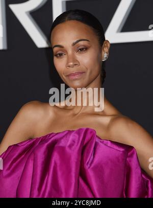 Hollywood, USA. 21st Oct, 2024. Zoe Saldana arriving to the “Emilia ...